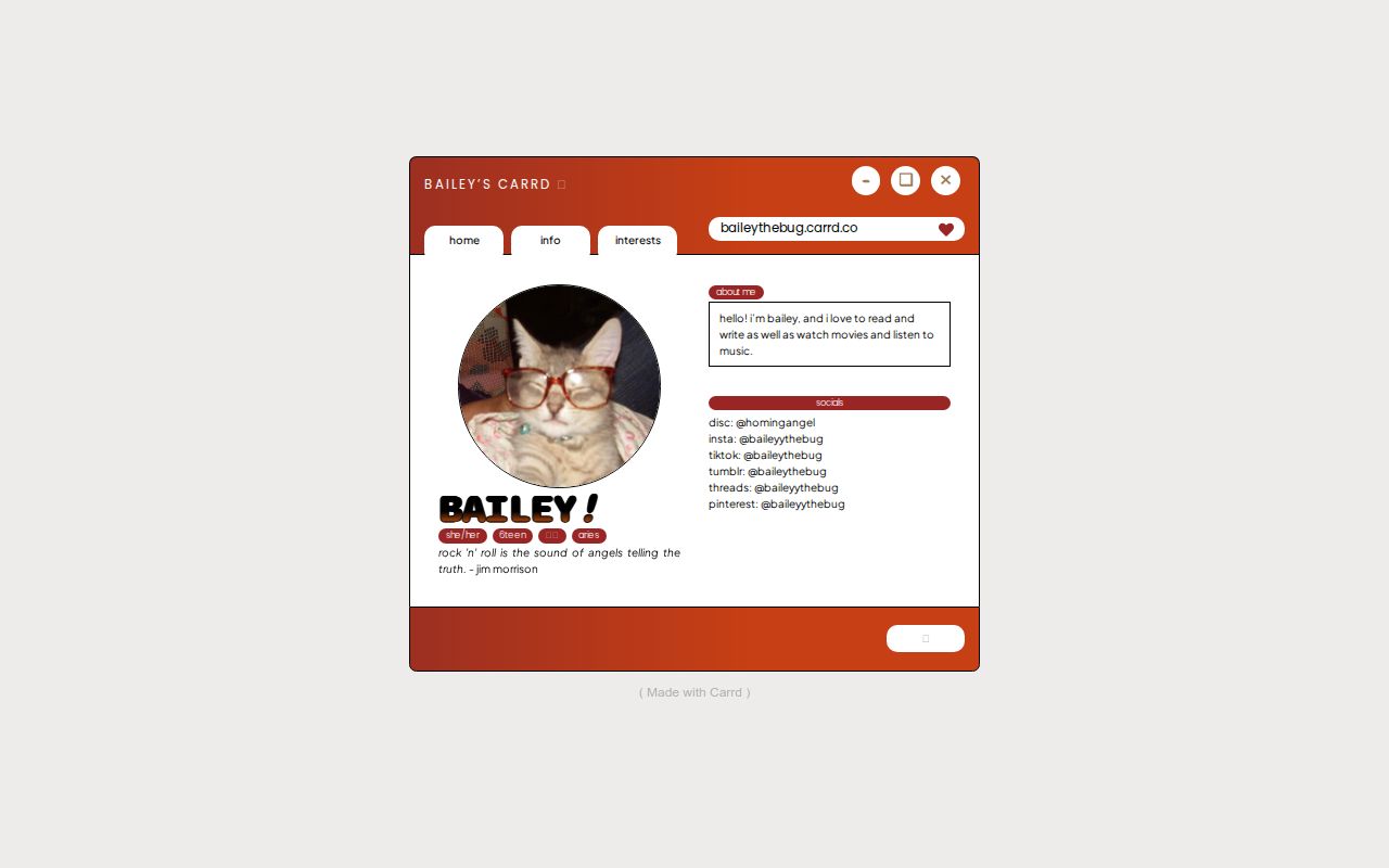 bailey’s carrd 🎇